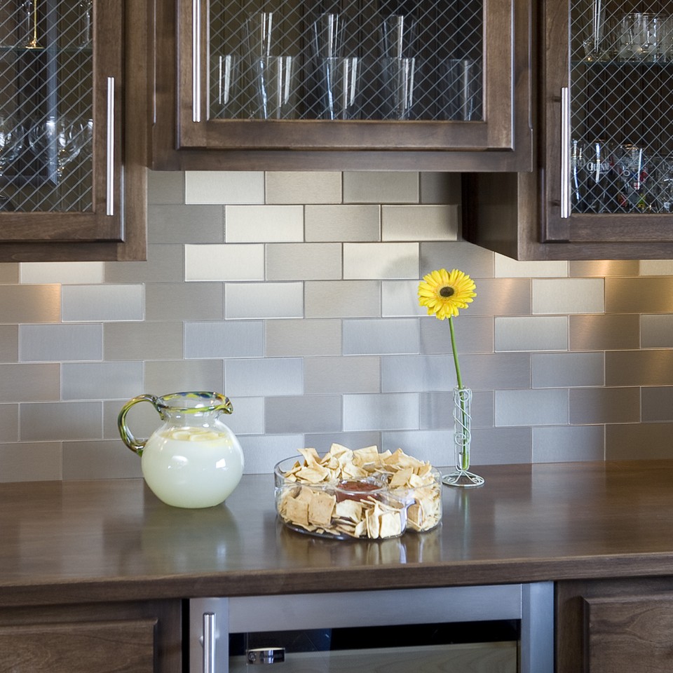 Aspect Peel and Stick Backsplash 3inx6in Metal Tile (8 pack) | eBay