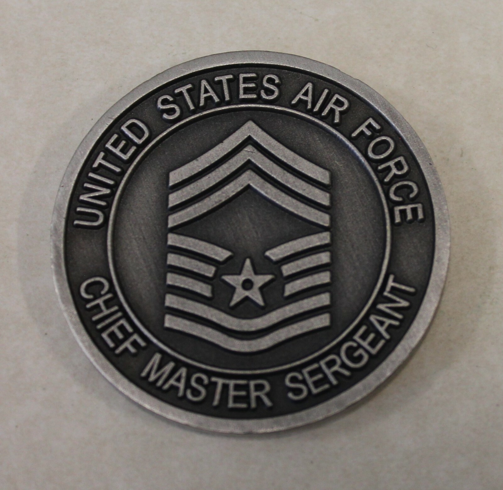 Chief / CMSgt Antique Silver Finish Air Force Challenge Coin / Current ...