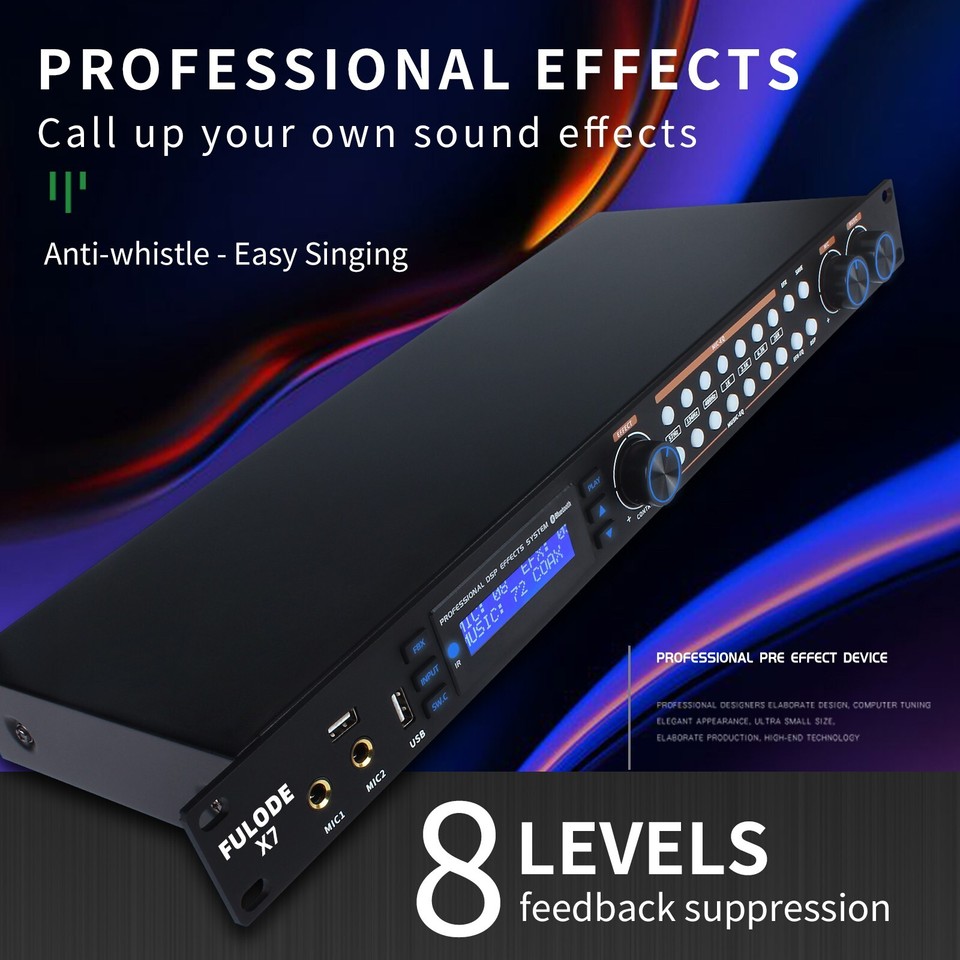 Professional Digital Karaoke Mixer & Pre-Effects w/ Bluetooth by FULODE ...