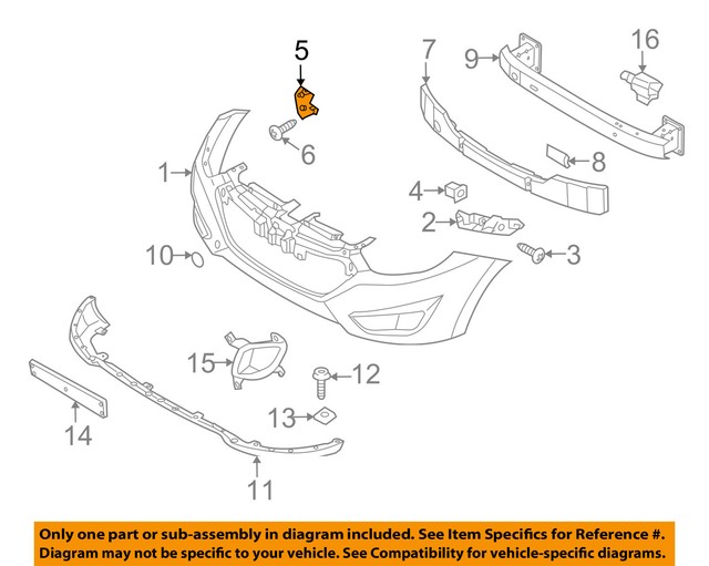 Genuine OEM Bumper Cover Bracket for Hyundai 865512S000 for sale online ...