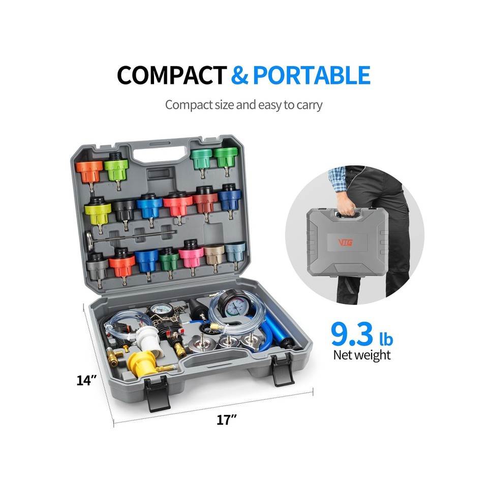 30PCS Coolant Pressure Tester & Vacuum Refill Kit,Radiator Pump ...
