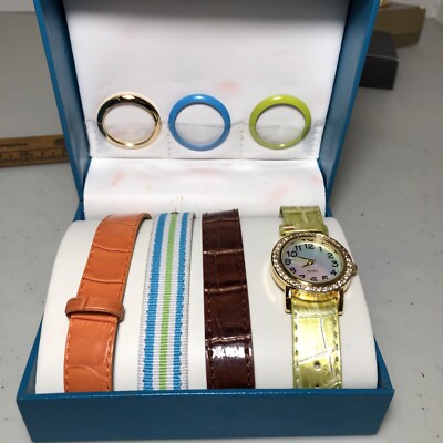 Avon Womens Analog Watch Set Quartz Movement Interchangeable Bands | eBay