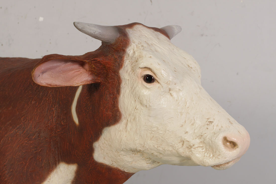Cow Hereford Steer Beef Life Size Resin Statue Farm Decor Countryside ...