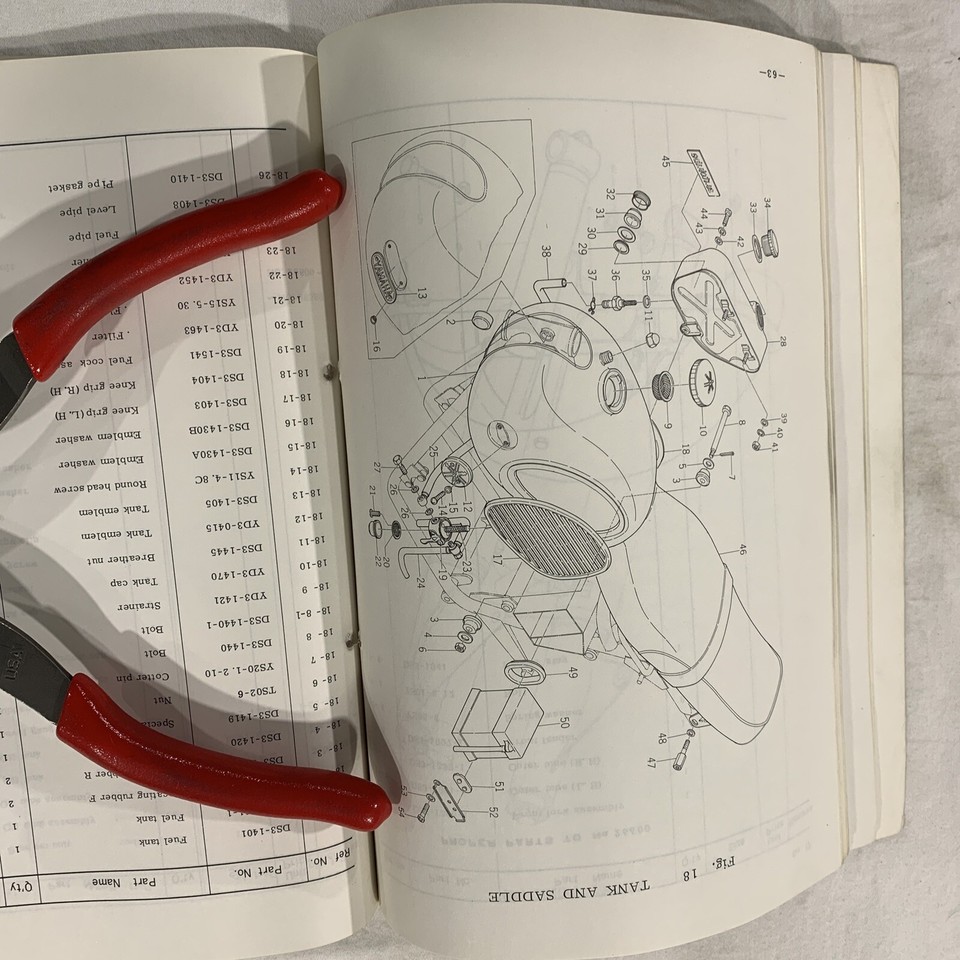 YAMAHA YDS-3 YM1 Parts List 1965 First Edition Original Complete | eBay