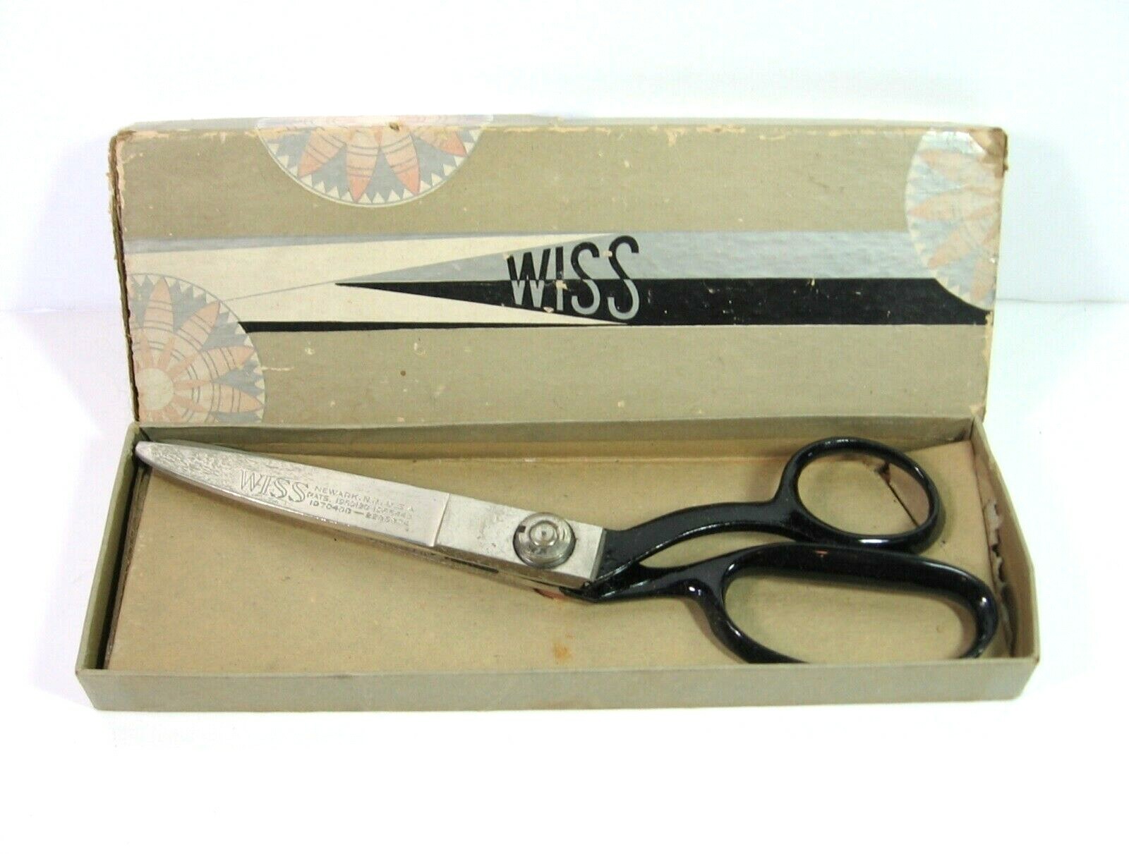 Vintage WISS PINKING SHEARS Scissors Model C Black Handle BOX ...