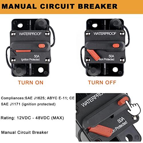 80 Amp Circuit Breaker Trolling With Manual Reset Car Marine Trolling ...