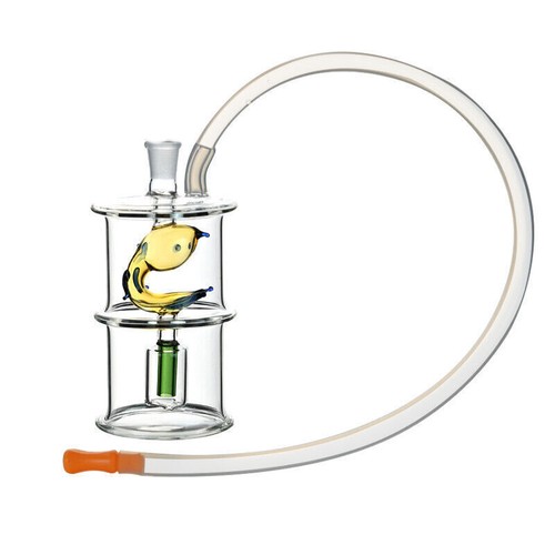 MINI 4.7" Pyrex Glass Bong Goldfish Portable Water Pipe Bubbler+Tube ...