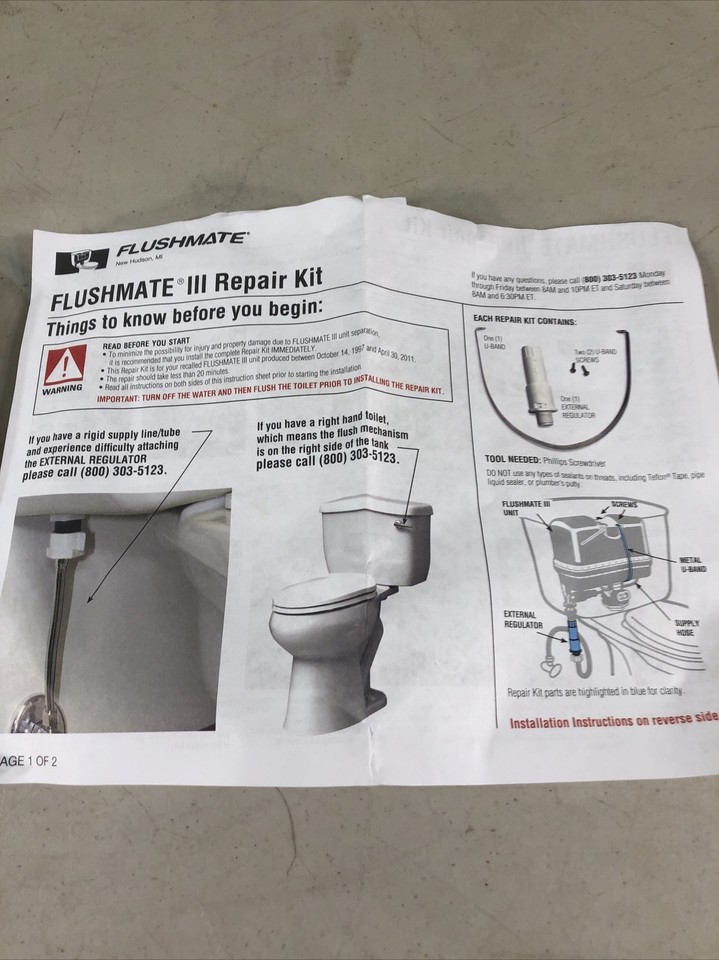 Flushmate III Repair Kit | eBay
