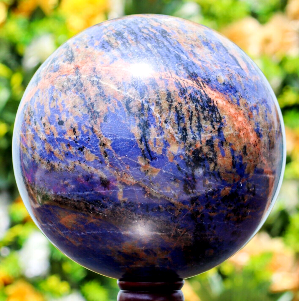 225MM Blue Sodalite Sphere Healing Crystal Chakra Balance Energy ...