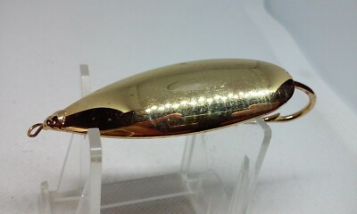 Vintage Johnson Silver Minnow Gold 2 1/2" Wiggler Wobble Spoon Fishing ...