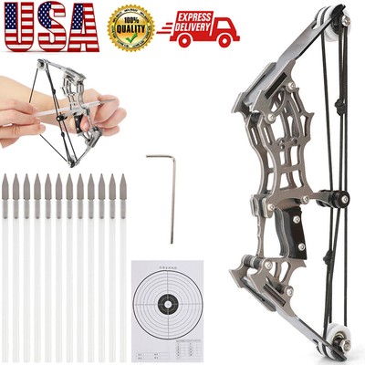 6" Mini Compound Bow Kit Arrows Target Shooting Archery Toy Bow w ...