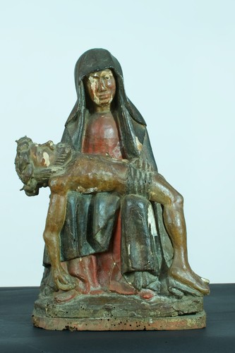 Old Large Religious Gothic Pietà Carved Polychrome Wood 15th Century | eBay