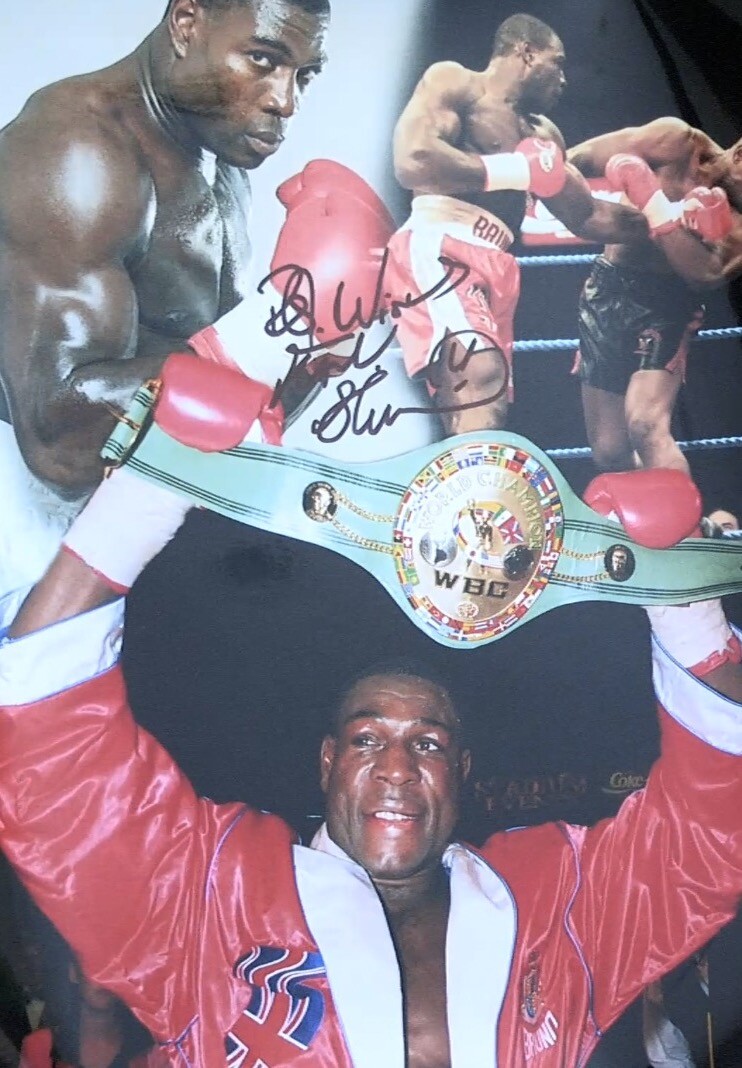 FRANK BRUNO BOXING LEGEND SIGNED FRAMED PRINT WITH COA & CHARLIE MAGRI ...