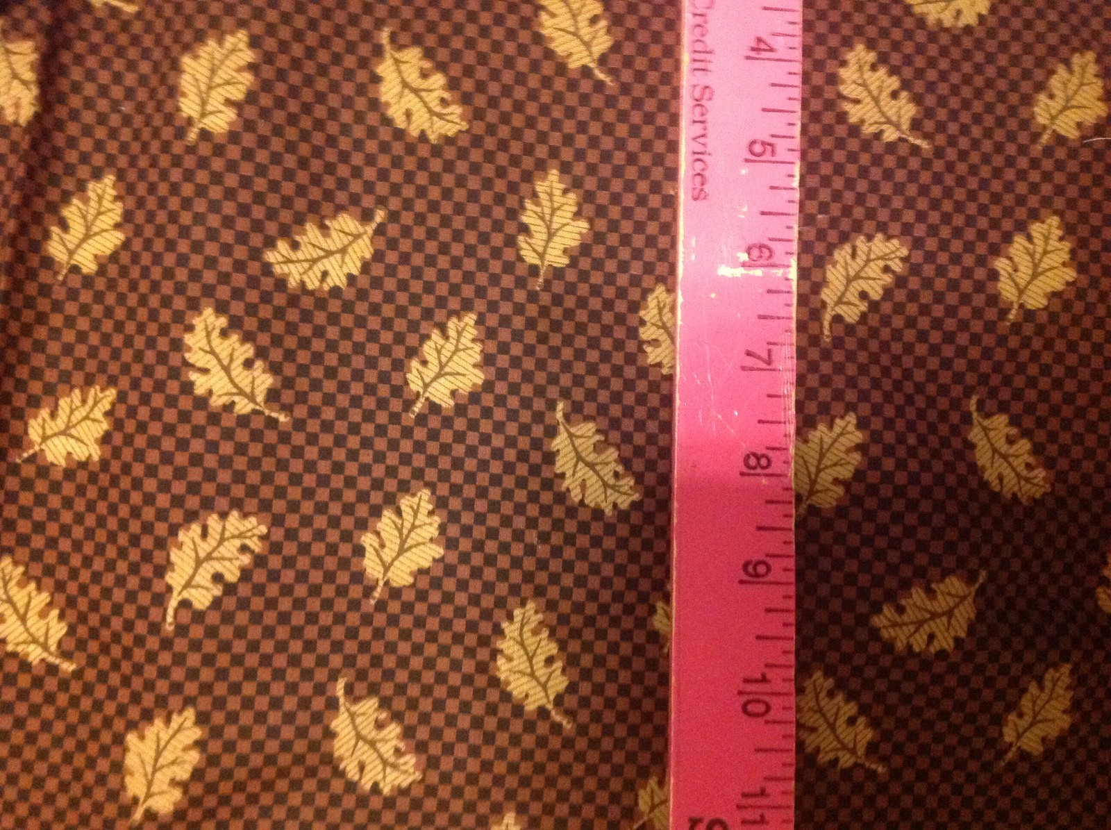 Small black & brown checkered Fall fabric oak leaves by the yard | eBay