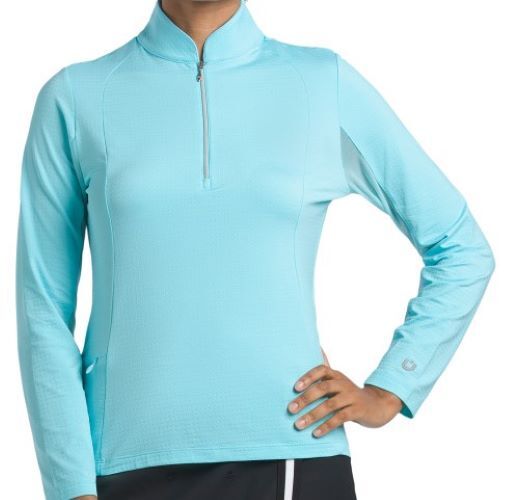 NWT Ladies IBKUL SEAFOAM UMORFIL Collagen Long Sleeve Mock Golf Shirt ...