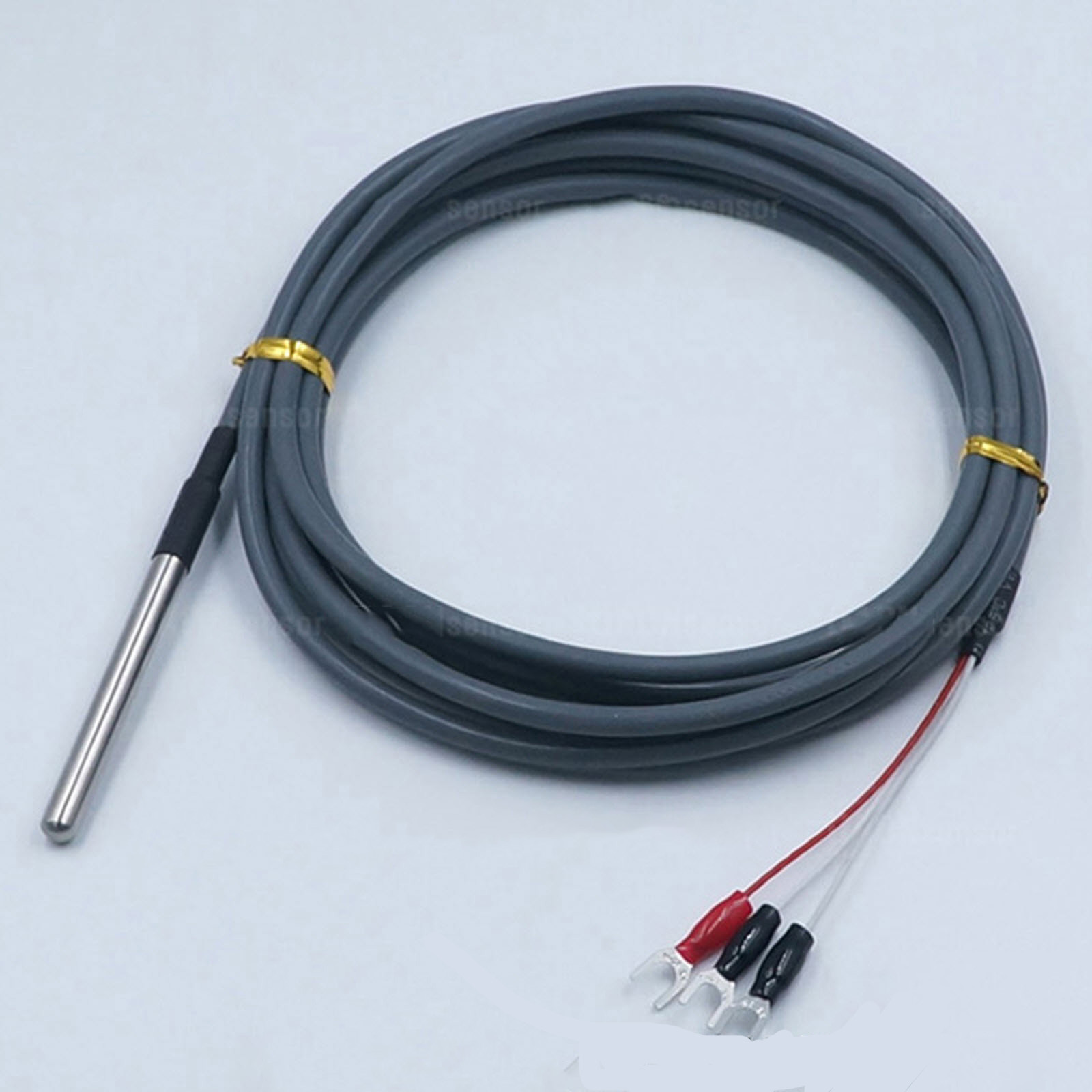 RTD PT100 ohm Probe Sensor L 100mm D 6.4Ø 3P Silicon Cable 2M(6.56ft ...