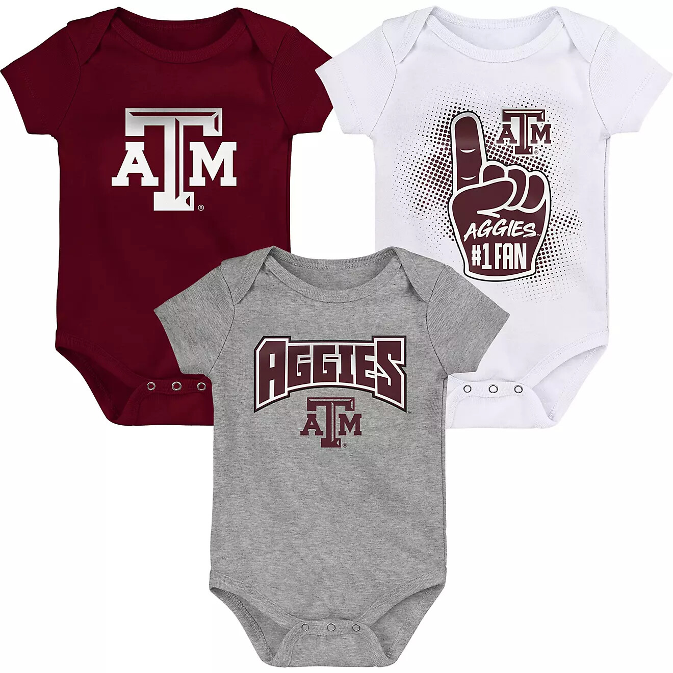 New Texas A&M University Aggies baby creeper bodysuit set of 3 Boys ...
