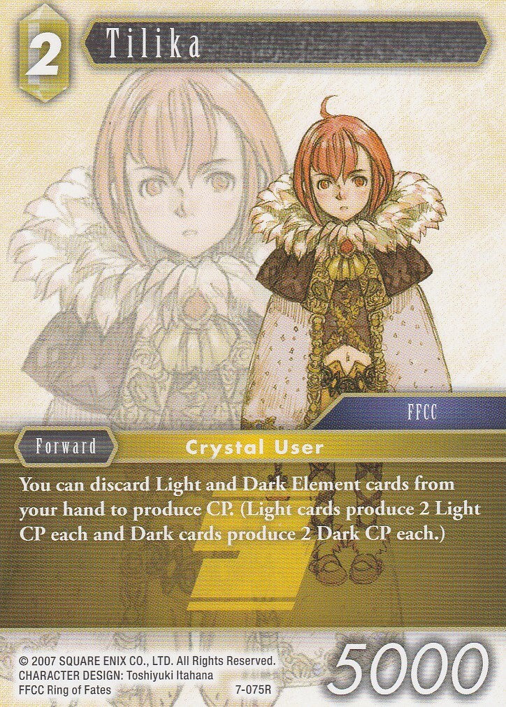 FINAL FANTASY TCG 1 X TILIKA 7-075R - RARE N0T FOIL - EARTH | eBay