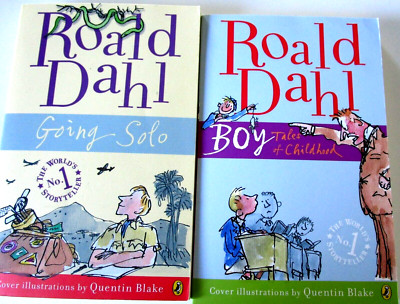 Roald Dahl..Boy/Tales of Childhood + Going Solo..P/Backs..FREE POST ...