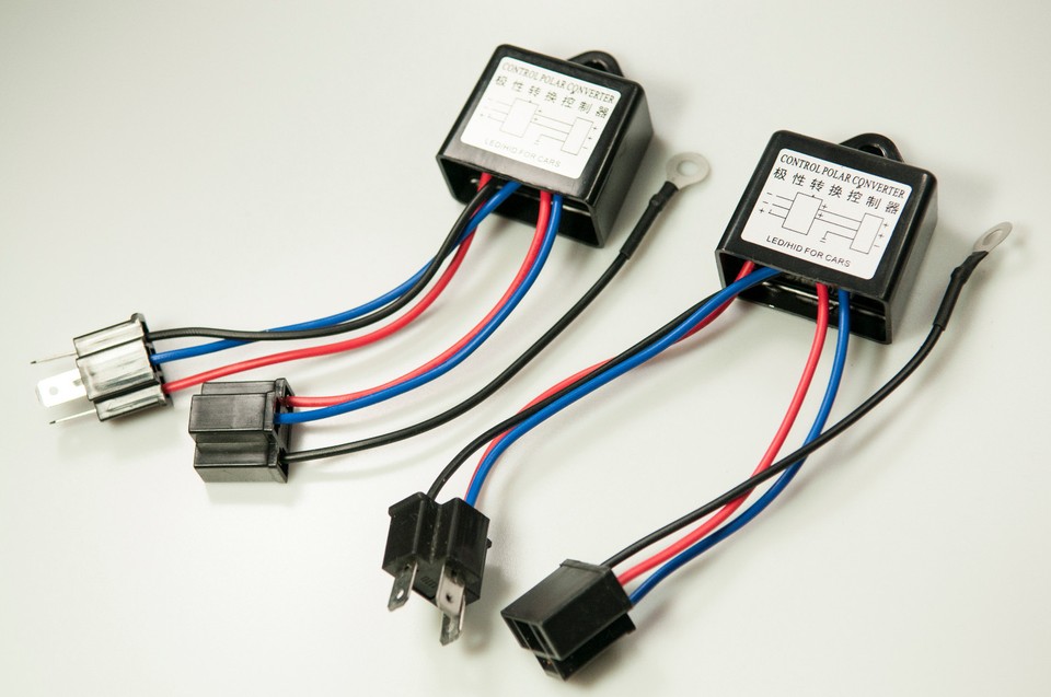 2X H4 Positive and Negative Converter Negatively switch harness adaptor ...