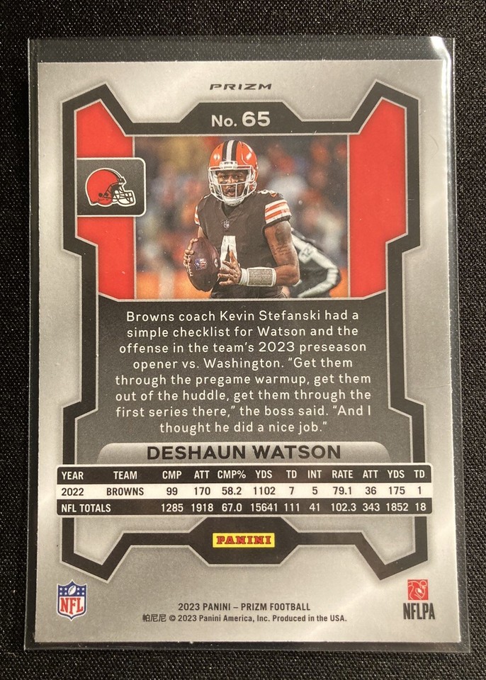 2023 Panini Prizm #65 Deshaun Watson Silver Prizm Cleveland Browns | eBay
