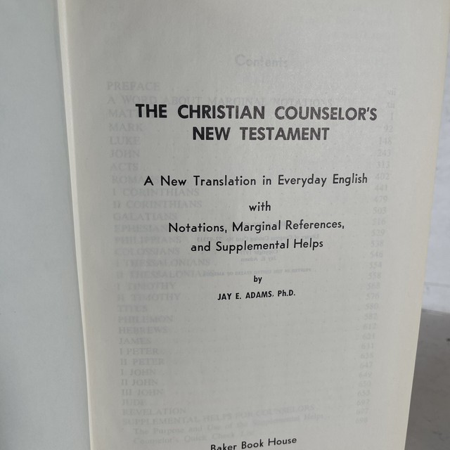 The Christian Counselor's New Testament by Jay Edward Adams (1977 ...