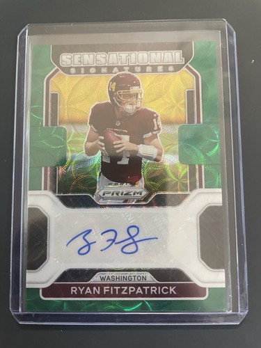 2021 Prizm RYAN FITZPATRICK Green Scope Sensational Signatures AUTO #61 ...