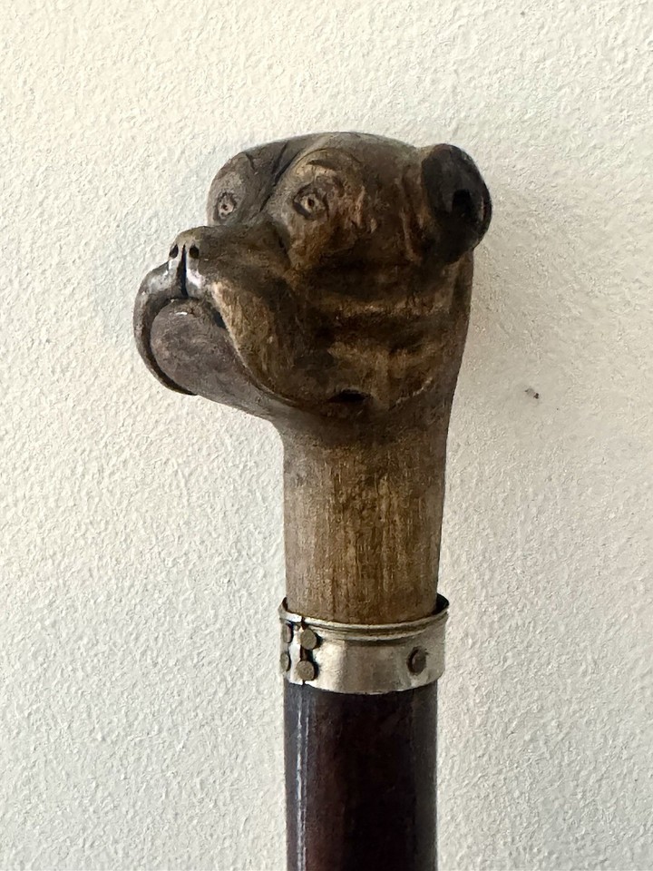 20th Century Carved Dogs Head Walking Stick Cane | eBay UK