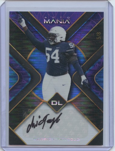 Derrick Tangelo 2022 Wild Card Auto Mania Blue 5/8 Rookie RC Penn State ...