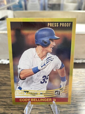 2018 Donruss Gold Press Proof #243 Cody Bellinger RETRO #/99 Dodgers ...