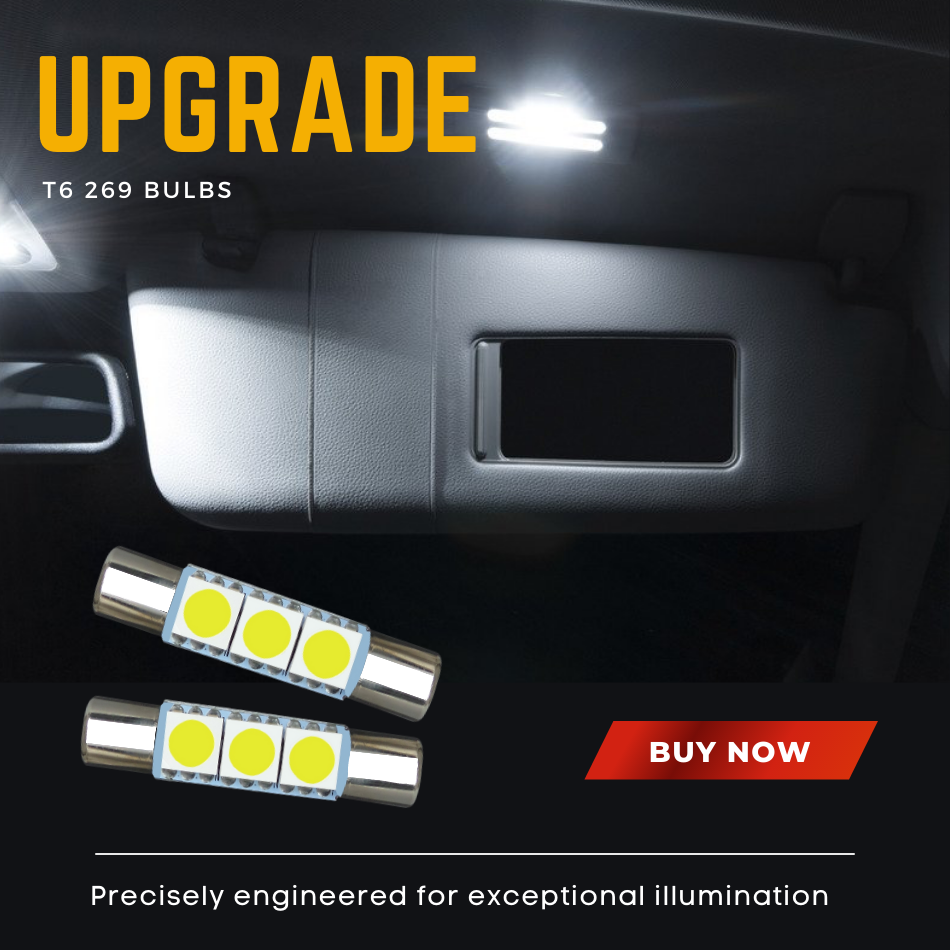28mm 269 T6.3 Led Xenon White Car Bulbs Sun Visor Vanity Light Lamp ...