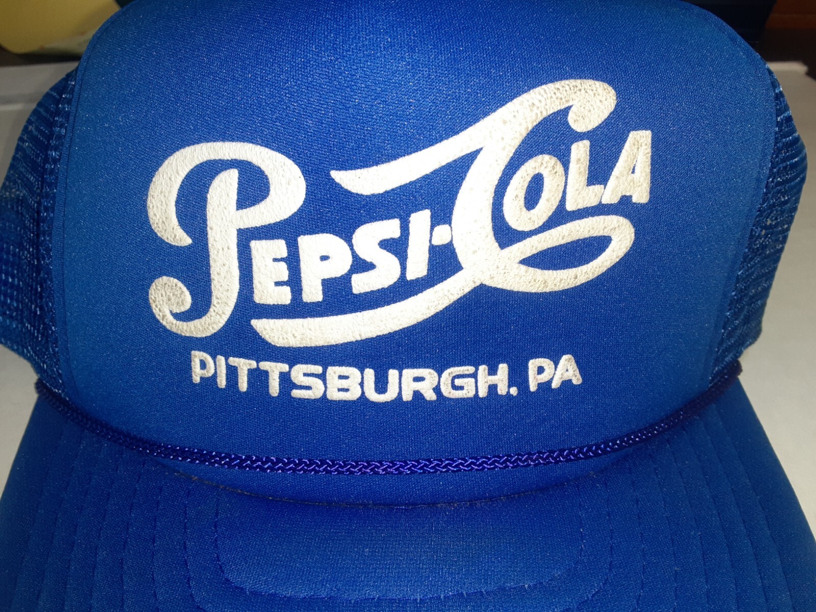Vintage Pepsi Cola Snap Back Trucker Hat Cap Mesh Blu… - Gem