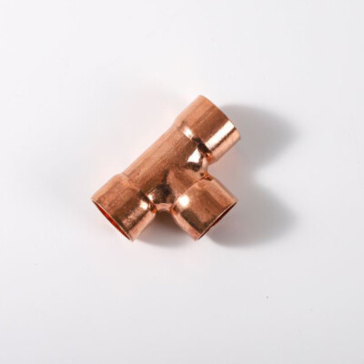 1X Copper Tee T Shape Plumbing Pipe Hardware Fitting T-Piece Tube Home ...