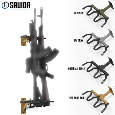 [SAVIOR]Vertical 3 Gun Rifle Wall Mount Rack Carbine Shotgun Hook ...