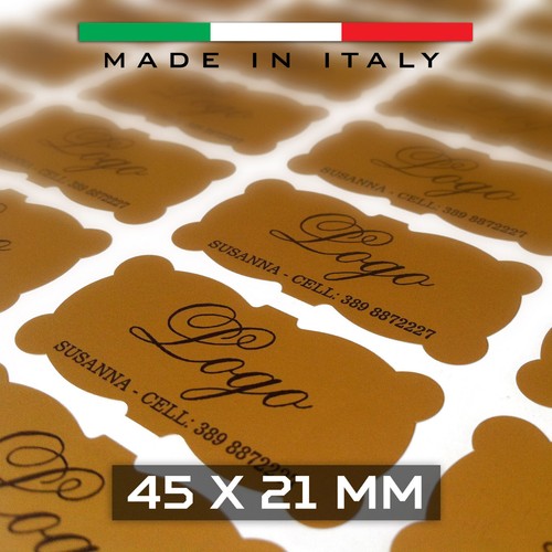 96 ETICHETTE ADESIVE PERSONALIZZATE BOLLINI CHIUDI BUSTA PACCO DORATI ...