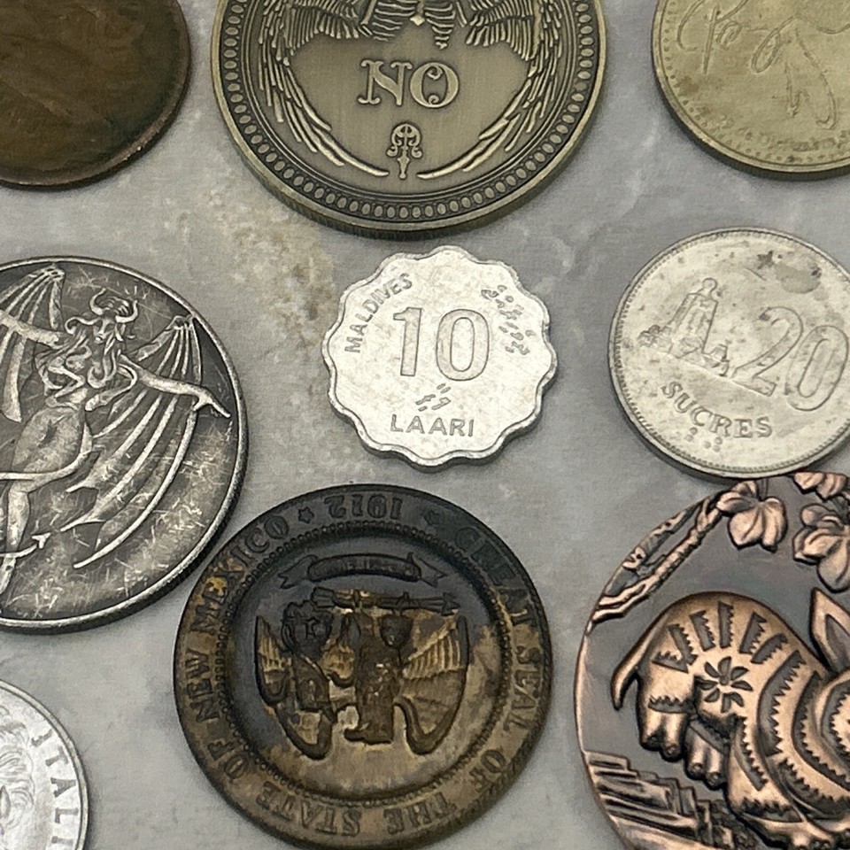 BIG LOT💥Mixed Tokens-USA & Foreign Coins Exonumia-Copper-Silver tone ...