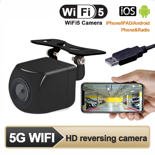 Car Wifi5 HD Night Vision Rear View Camera Wireless Reversing Camera ...