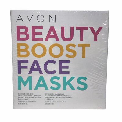 Avon Beauty Boost Face Masks: 6 SingleUse Masks 1 Super Booster Serum ...