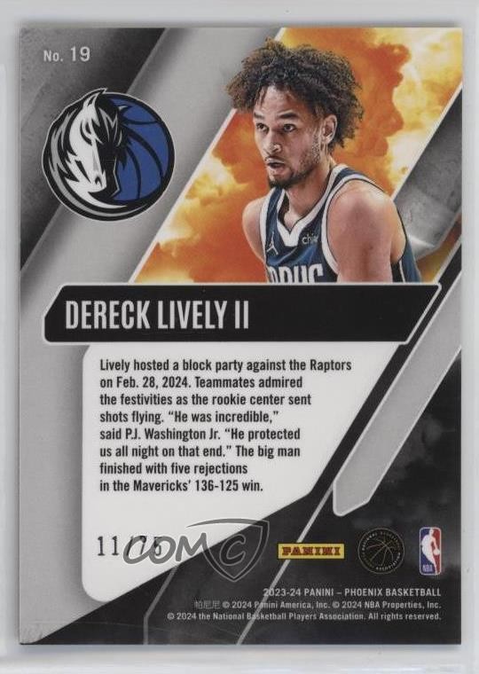 2023 Phoenix Operation Detonation International Red /75 Dereck Lively ...