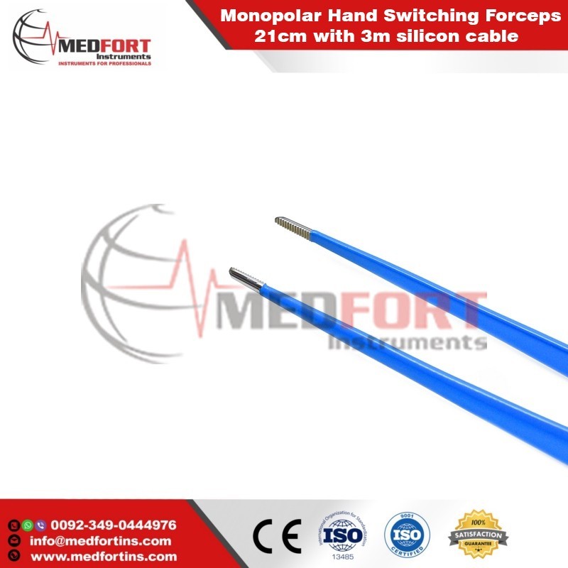 MEDFORT Monopolar Hand Switching Forceps 21cm With 3m Silicon Cable ...
