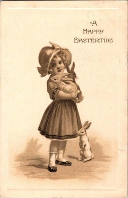 Bunny Rabbit featured on Cute Vintage Easter Postcard j/02 AX3603 | eBay