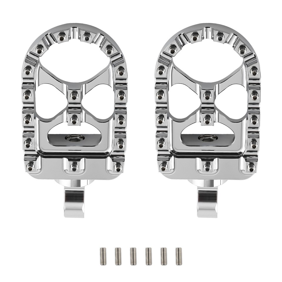 2pcs Chrome Wide Fat MX Style Foot Pegs Footrest For Harley Dyna 1983 ...