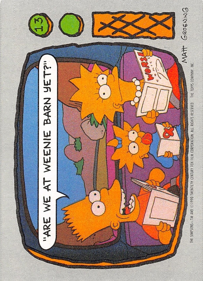 THE SIMPSONS 1990 TOPPS PICK-A-CARD #1 thru #88, STICKER #1 thru #22 OR ...