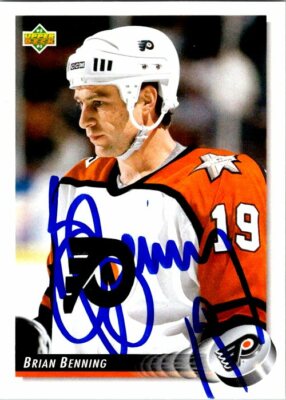 Brian Benning Philadelphia Flyers Hand Signed 1992-93 UD Card #301 in ...