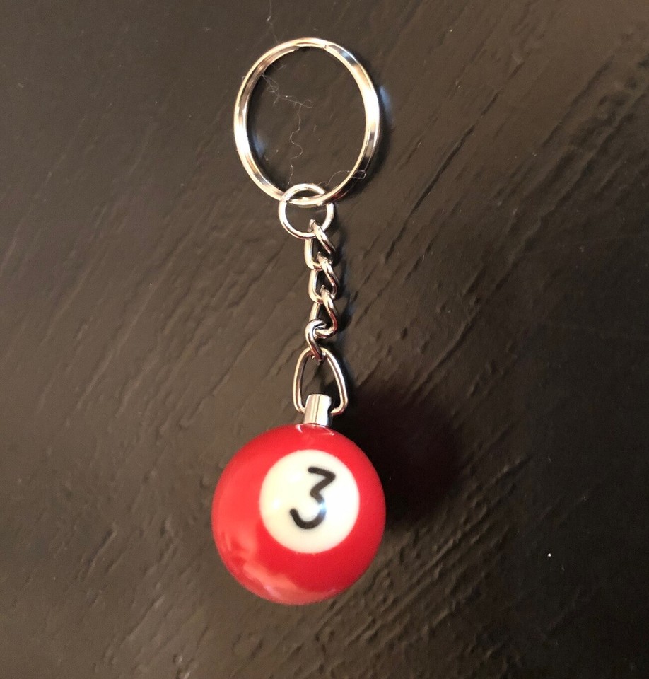 1x Billiards Table Pool Ball Keychain Cool Player Gift - Choose Numbers ...