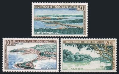 Ivory Coast C22-C24, MNH. Michel 248-249,255. Air Post 1963. Landscapes ...