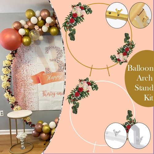 Metal Balloon Arch Frame Stand Gold/White 150-250cm Wedding Party ...