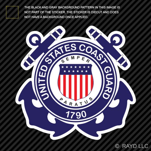 Vintage U.S. Coast Guard Anchors Sticker Die Cut Vinyl 1790 logo semper ...