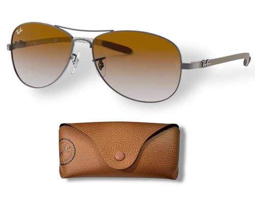Ray Ban RB8301 004/51 Carbon Fiber Gunmetal Brown Gradient Sunglasses ...