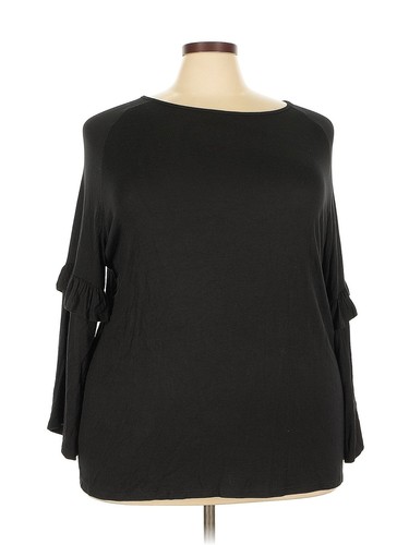 Acting Pro Women Black 3/4 Sleeve Top 3X Plus | eBay